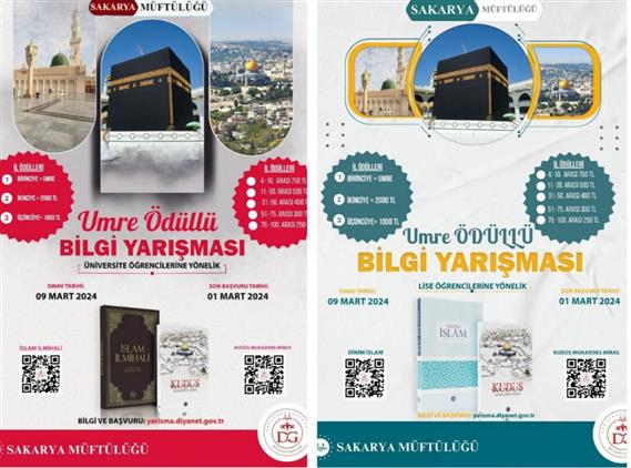 LİSE VE ÜNİVERSİTE ÖĞRENCİLERİNE YÖNELİK UMRE ÖDÜLLÜ BİLGİ YARIŞMASI