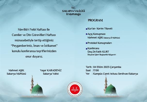 Mevlid-i Nebi Programı Davet